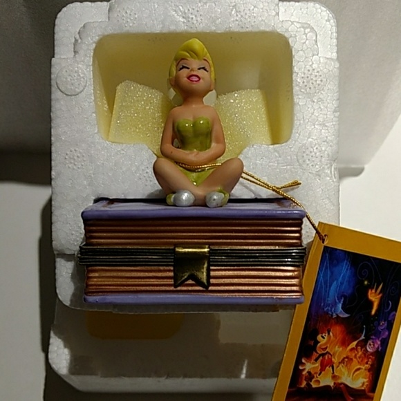 Disney | Other | Unused And In Box Disney Porcelain Tinkerbell Hinged ...
